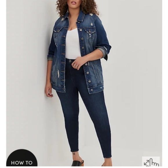 torrid | Jackets & Coats | Torrid Distressed Ripped Blue Medium Wash ...